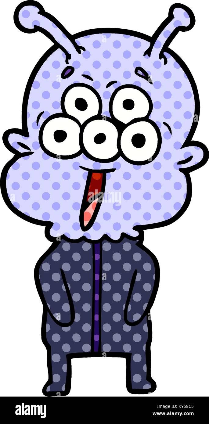 happy cartoon alien Stock Vector Image & Art - Alamy