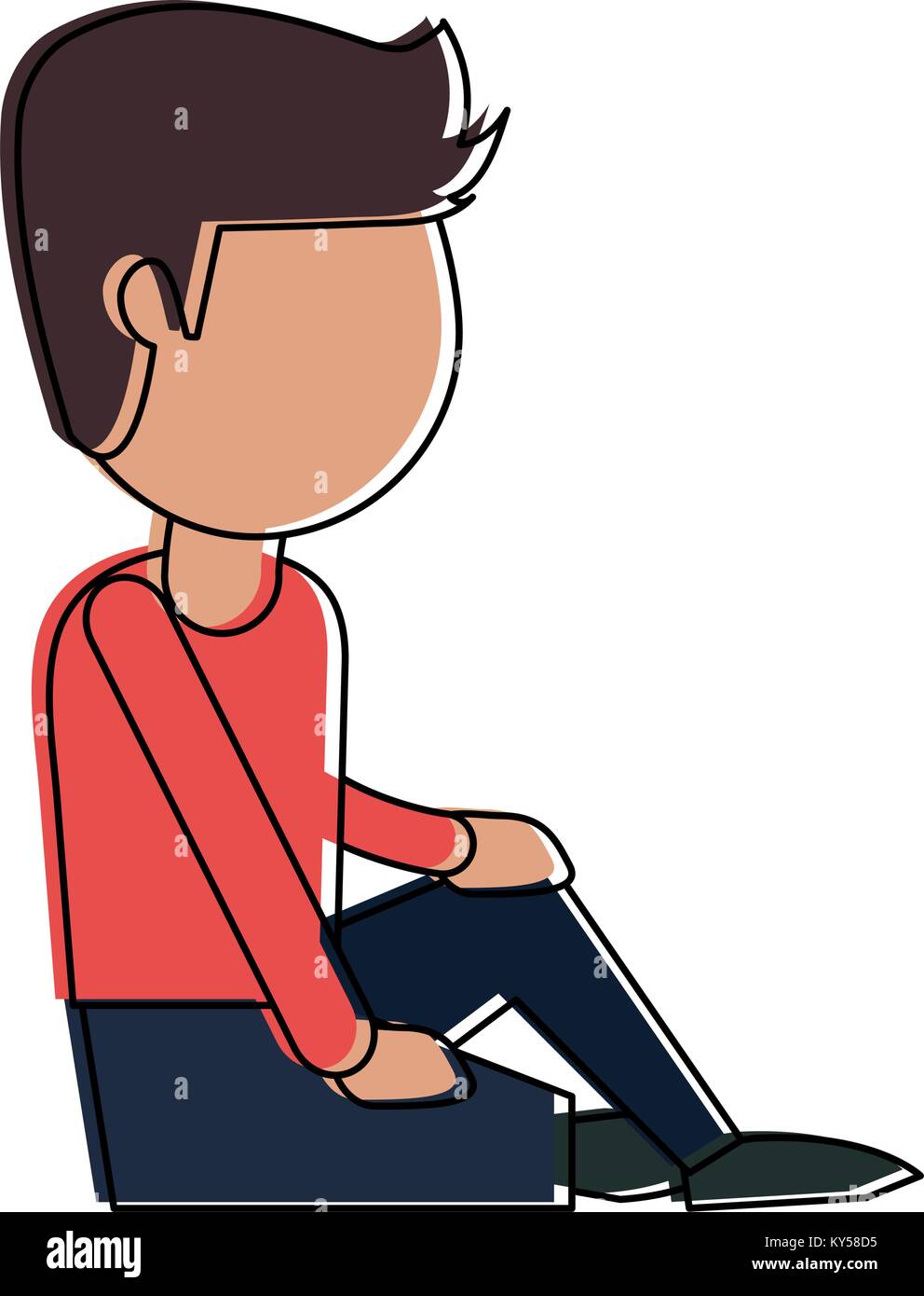 Man seated cartoon Stock Vector Image & Art - Alamy