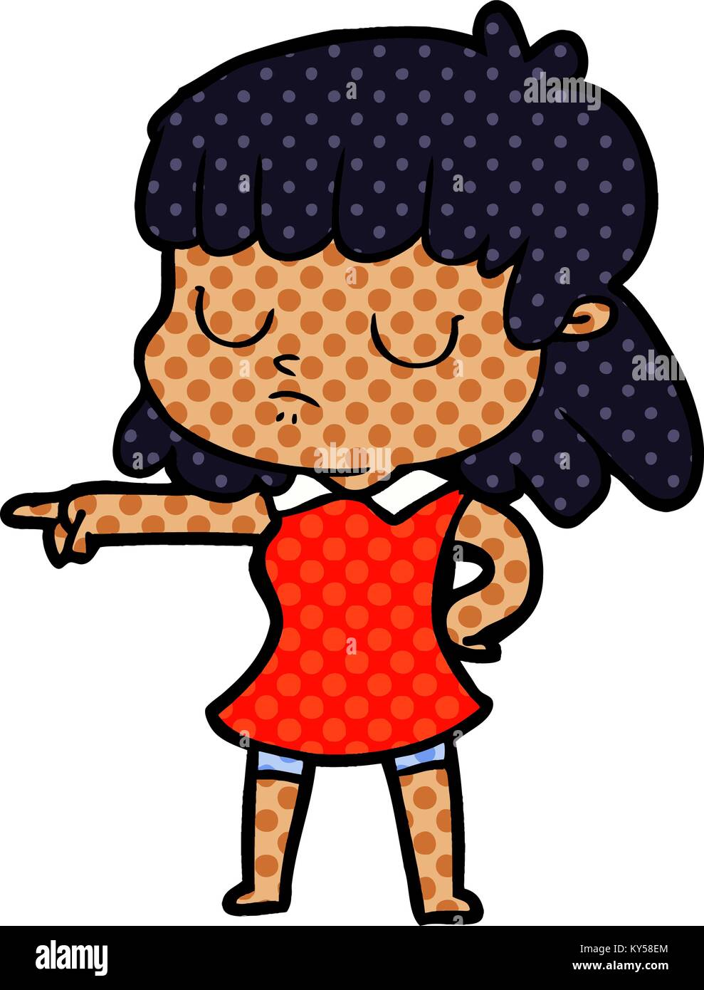 cartoon indifferent woman pointing Stock Vector Image & Art - Alamy