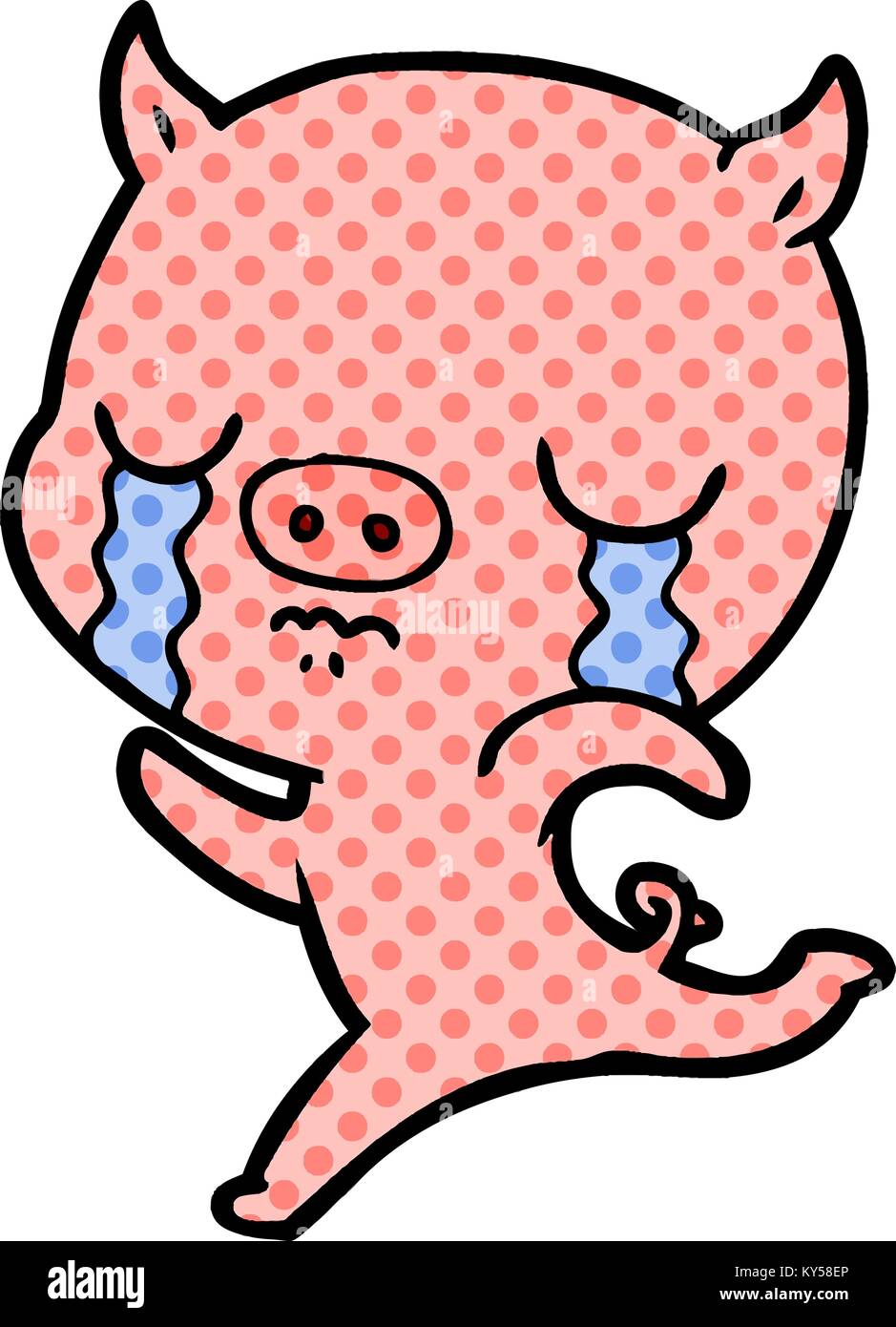 cartoon running pig crying Stock Vector Image & Art - Alamy