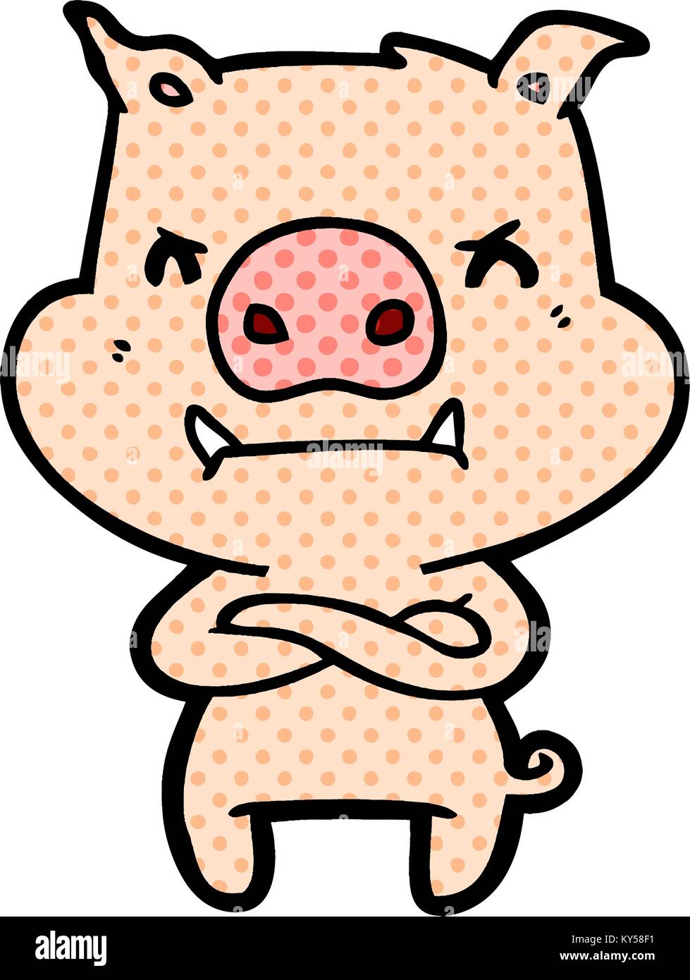 angry cartoon pig Stock Vector Image & Art - Alamy