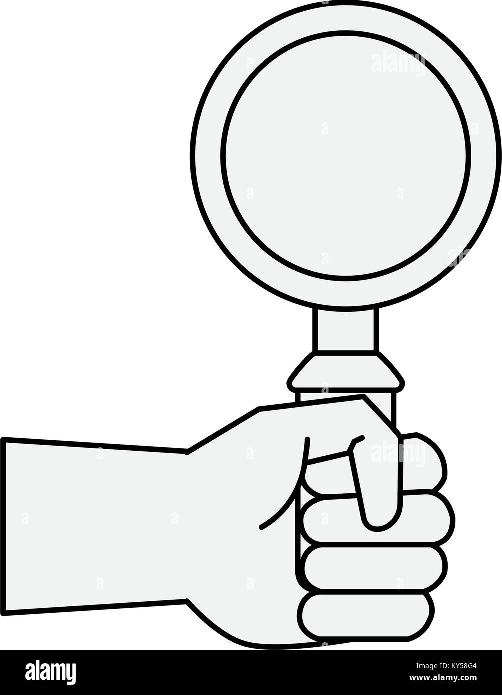 Hand with Magnifying glass Stock Vector Image & Art - Alamy