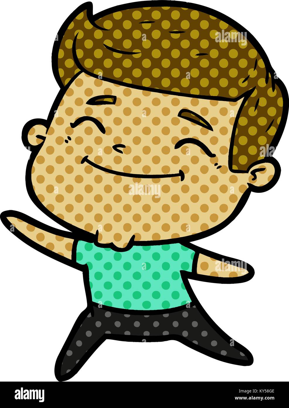 happy cartoon man Stock Vector Image & Art - Alamy