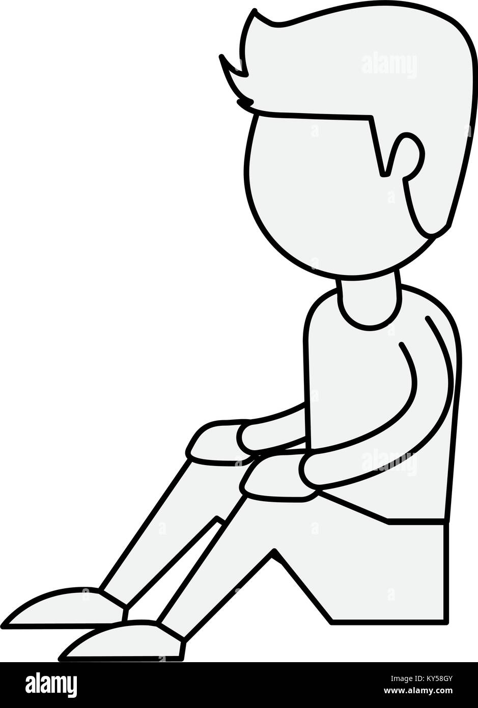 Man seated cartoon Stock Vector Image & Art - Alamy