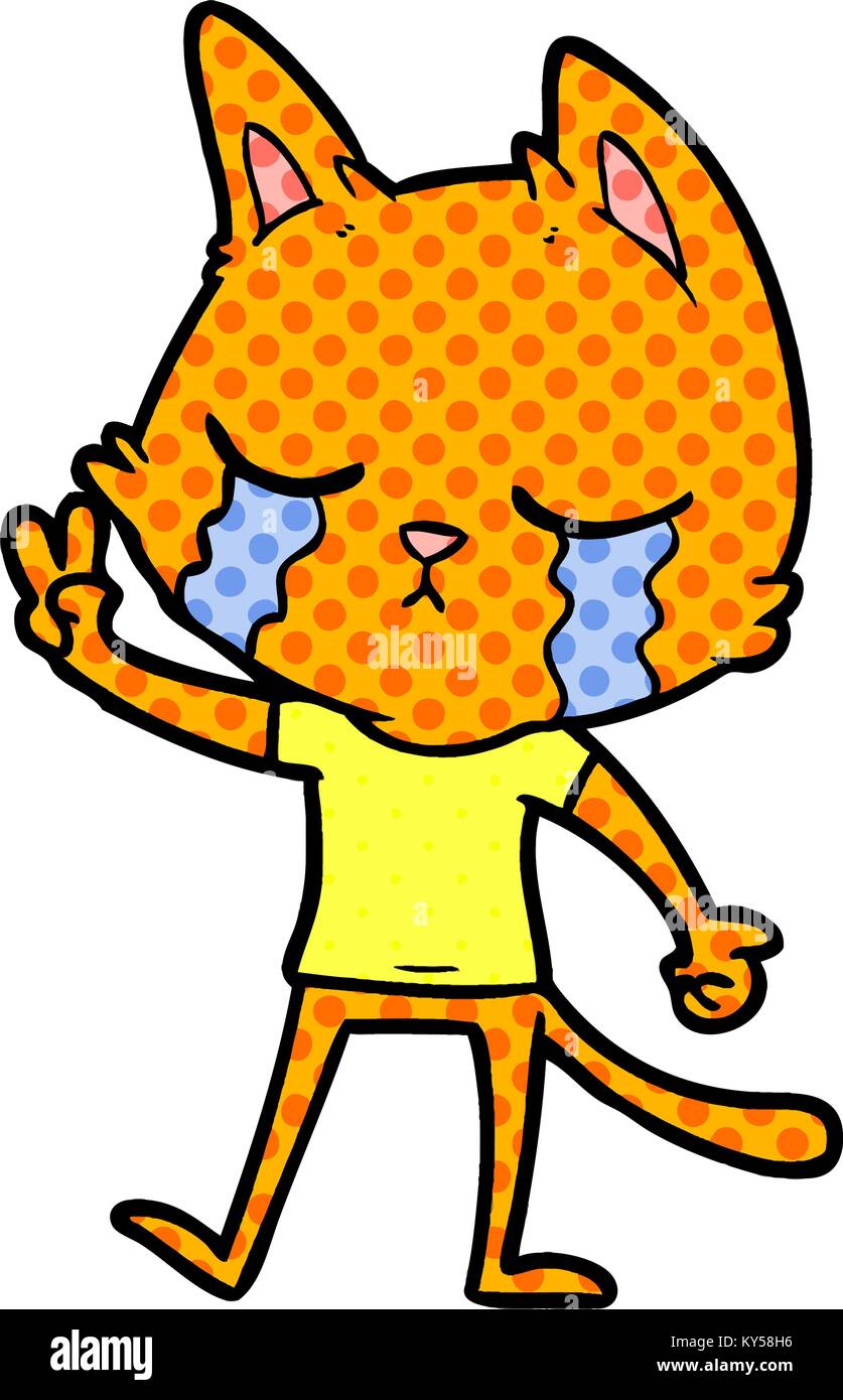 crying cartoon cat Stock Vector Image & Art - Alamy