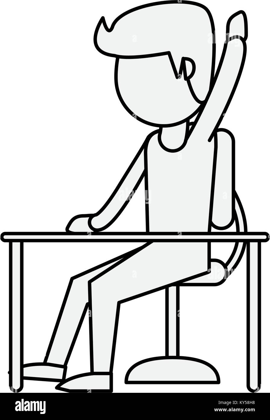 Guy On Desk Cartoon Stock Vector Image And Art Alamy