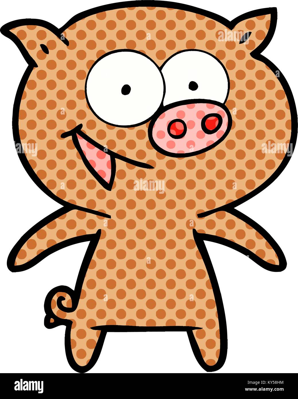 cheerful pig cartoon Stock Vector Image & Art - Alamy