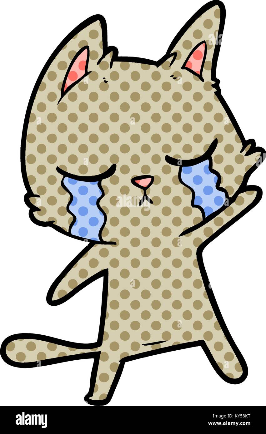 crying cartoon cat Stock Vector Image & Art - Alamy