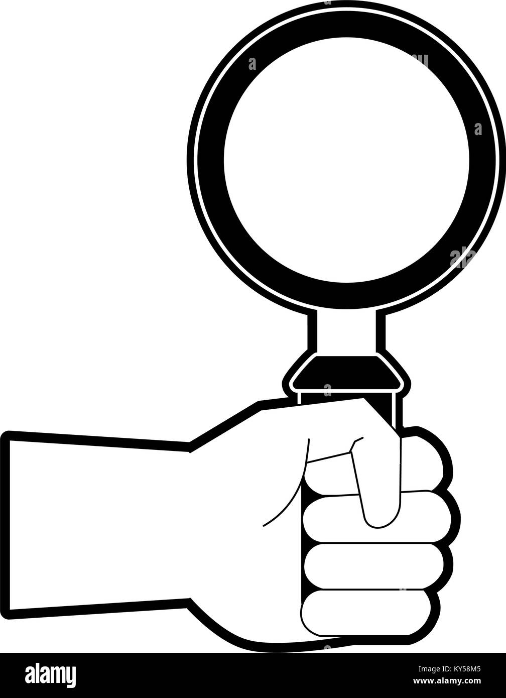 Hand with Magnifying glass Stock Vector Image & Art - Alamy