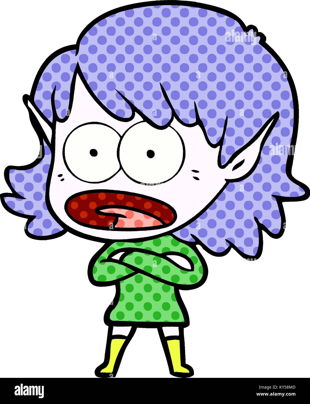 cartoon shocked elf girl Stock Vector Image & Art - Alamy
