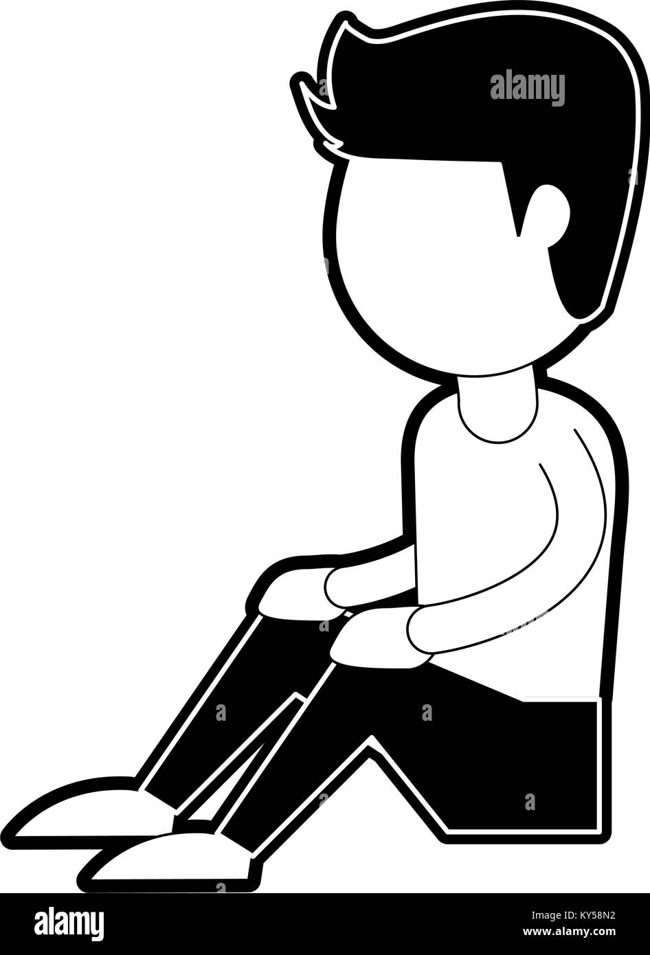 Man seated cartoon Stock Vector Image & Art - Alamy