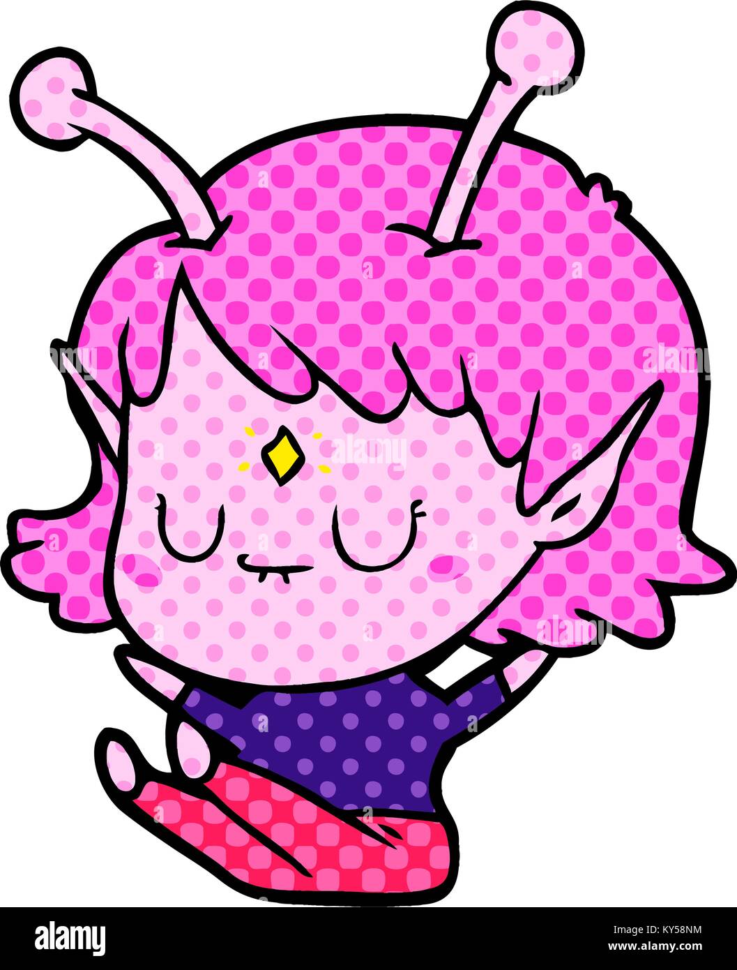 cartoon alien girl Stock Vector Image & Art - Alamy