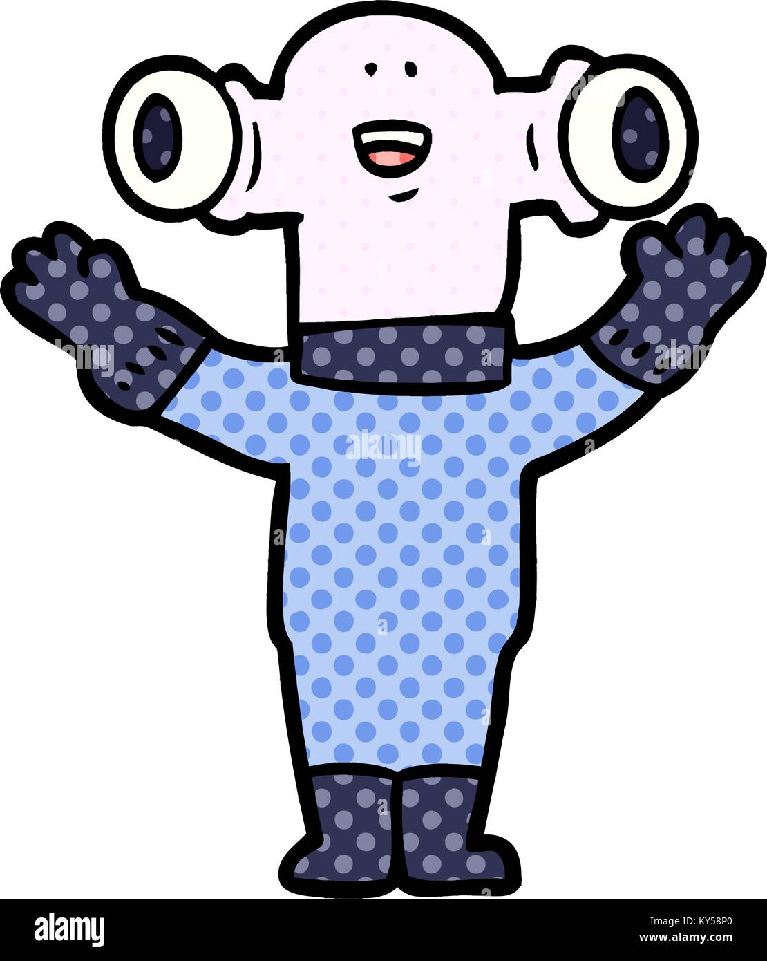 friendly cartoon alien waving Stock Vector Image & Art - Alamy