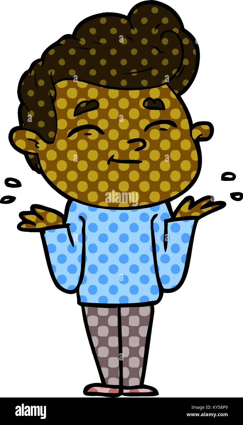 happy cartoon man shrugging Stock Vector Image & Art - Alamy