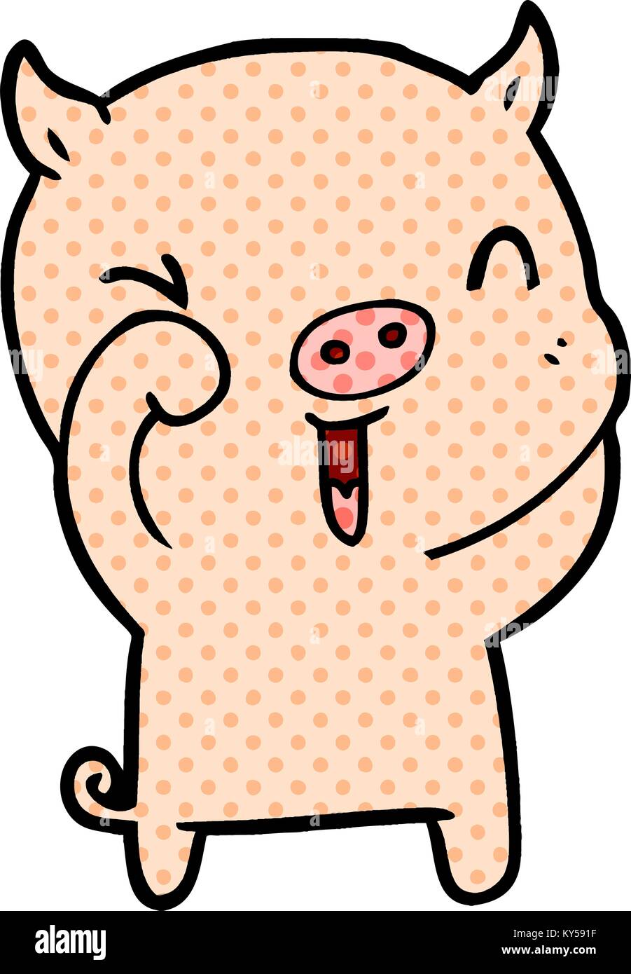 happy cartoon pig Stock Vector Image & Art - Alamy