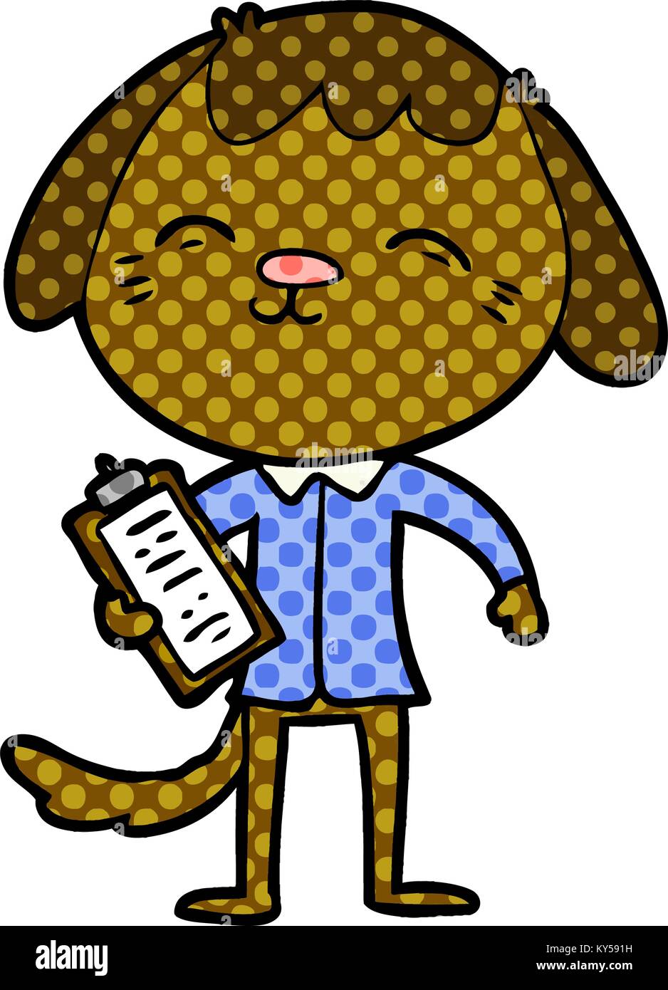 happy cartoon office worker dog Stock Vector Image & Art - Alamy