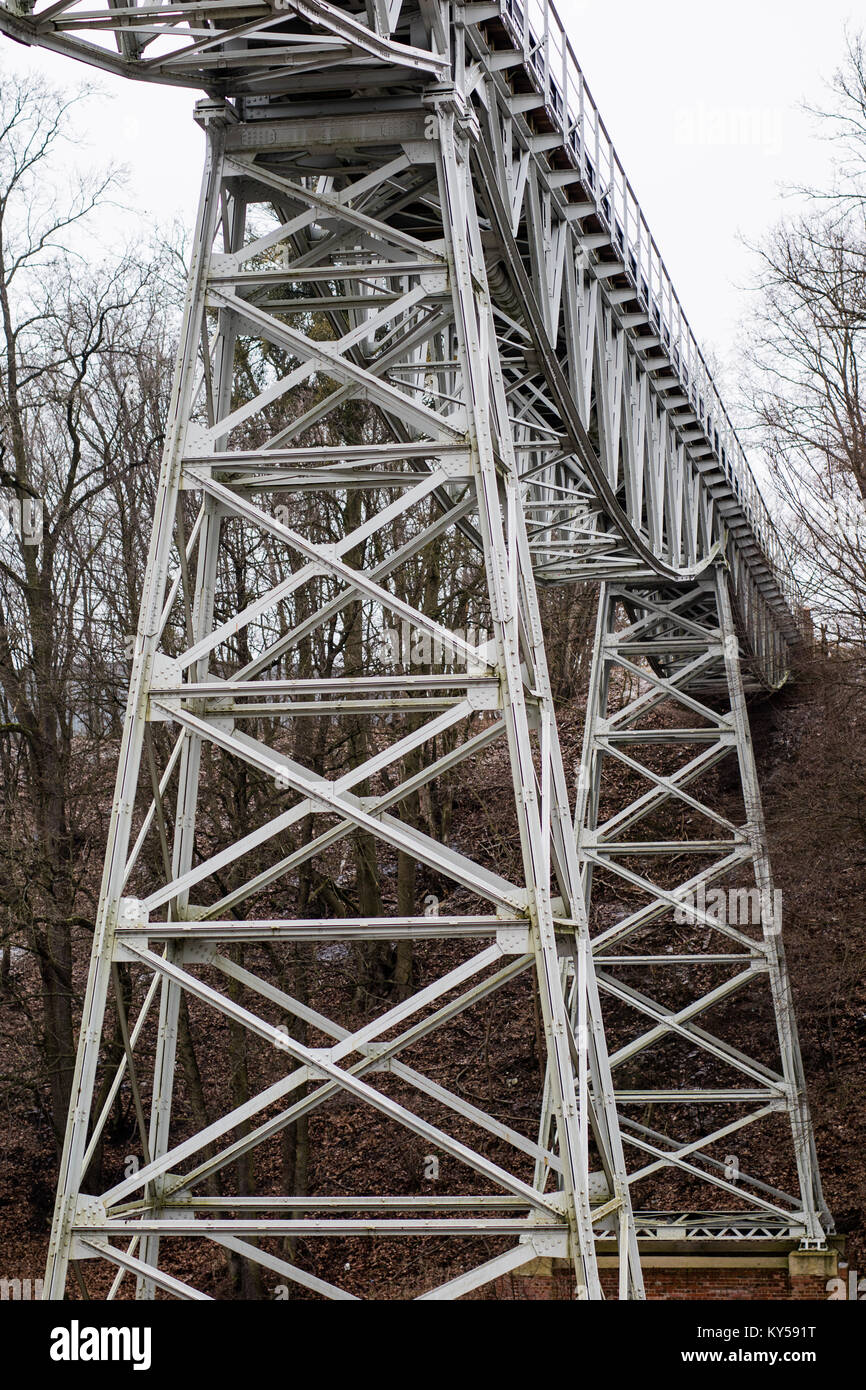 A bridge over a river built from a truss. Bridge, truss joined by ...