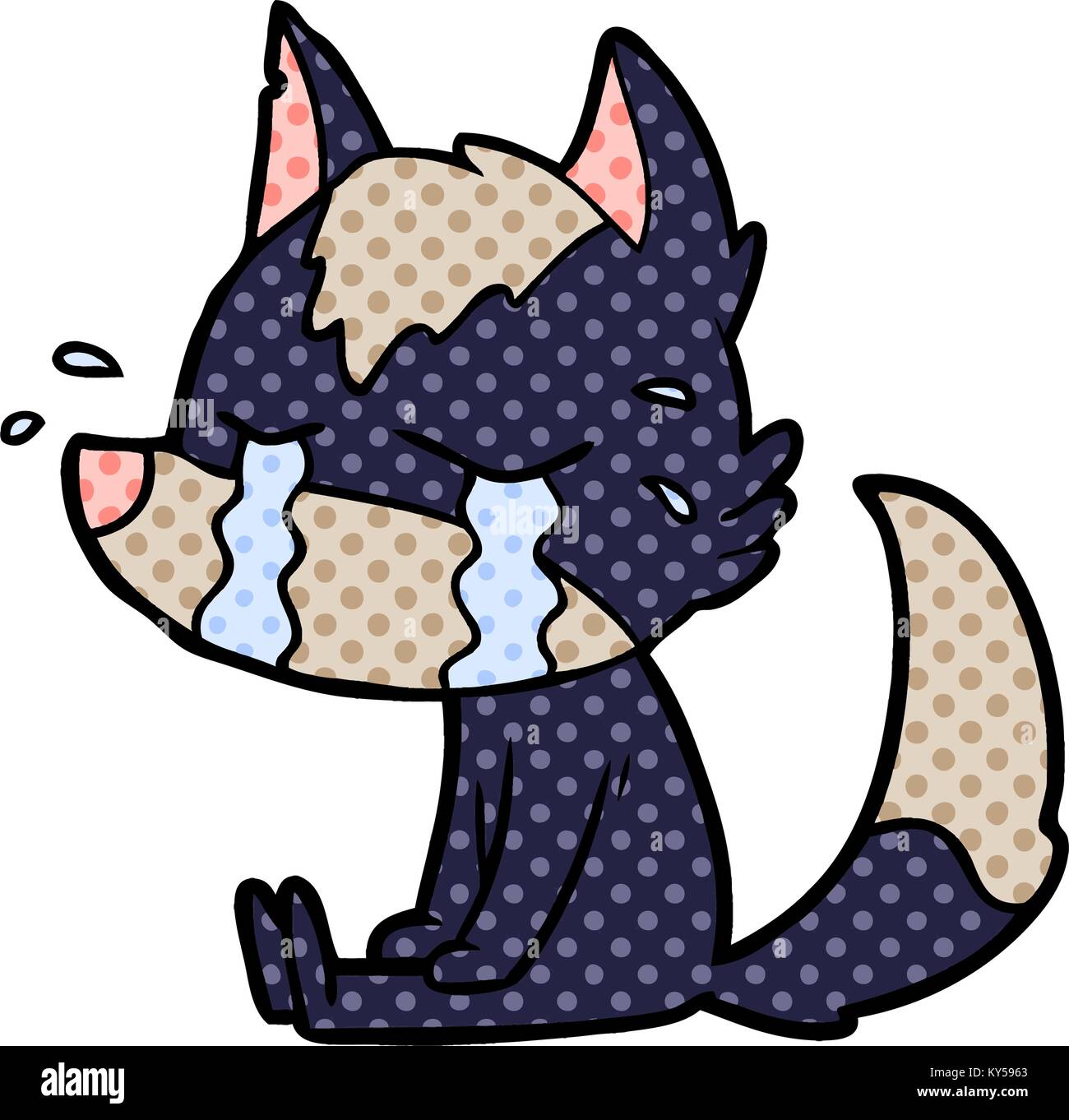 cartoon crying wolf Stock Vector Image & Art - Alamy