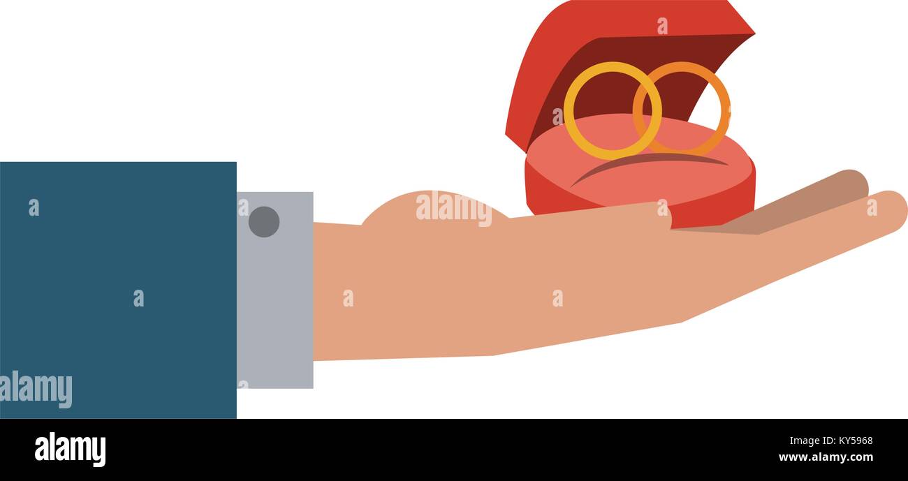 Hand with wedding rings Stock Vector Image & Art - Alamy