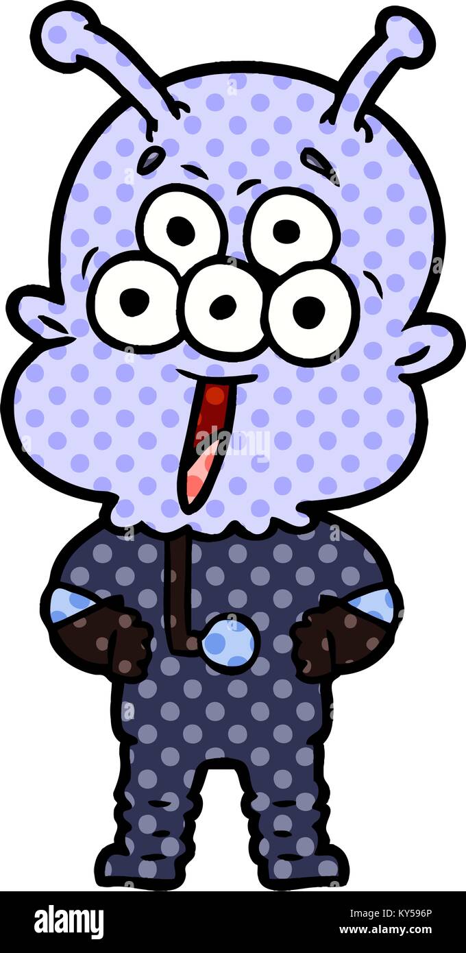 happy cartoon alien Stock Vector Image & Art - Alamy