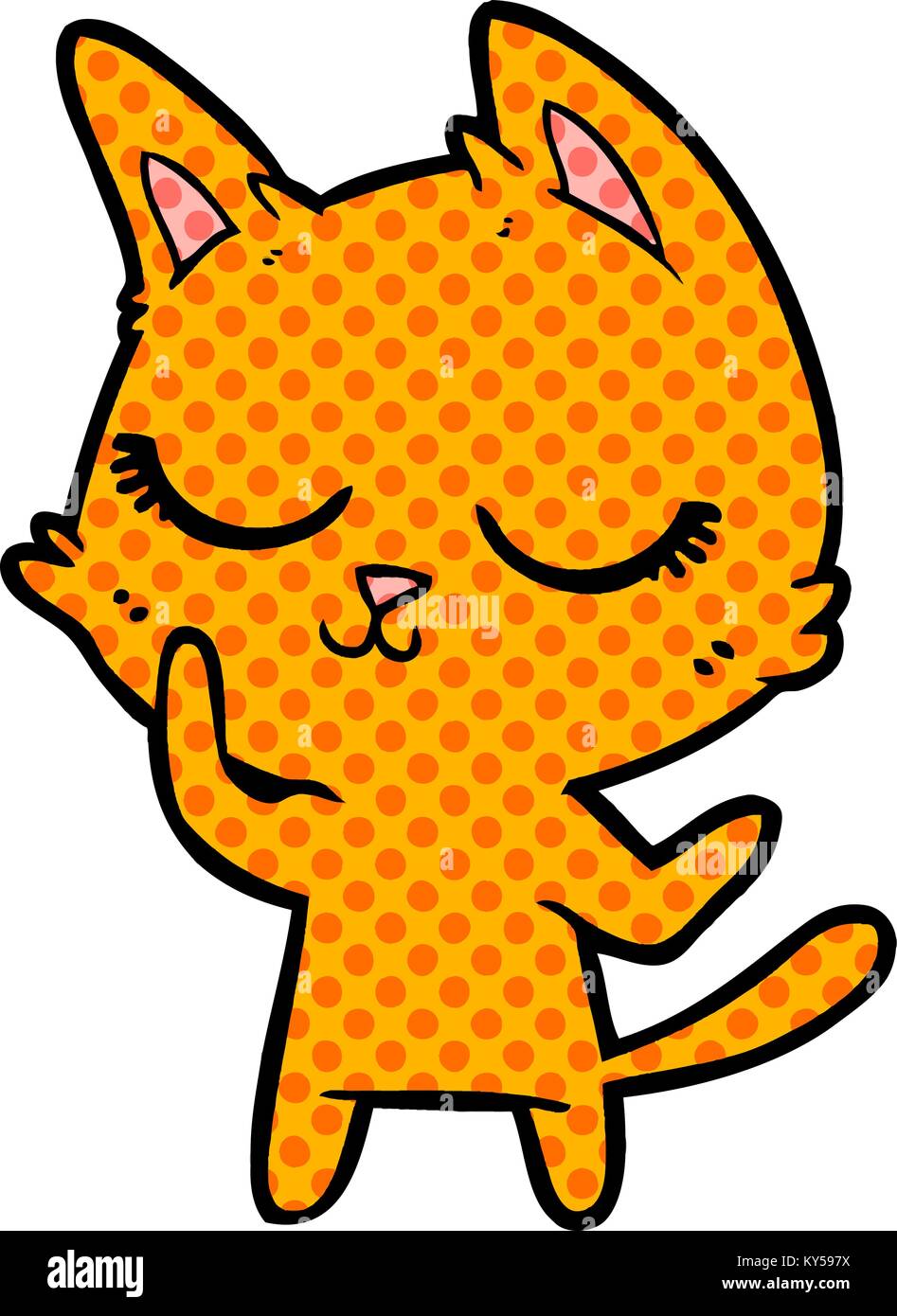 calm cartoon cat Stock Vector Image & Art - Alamy