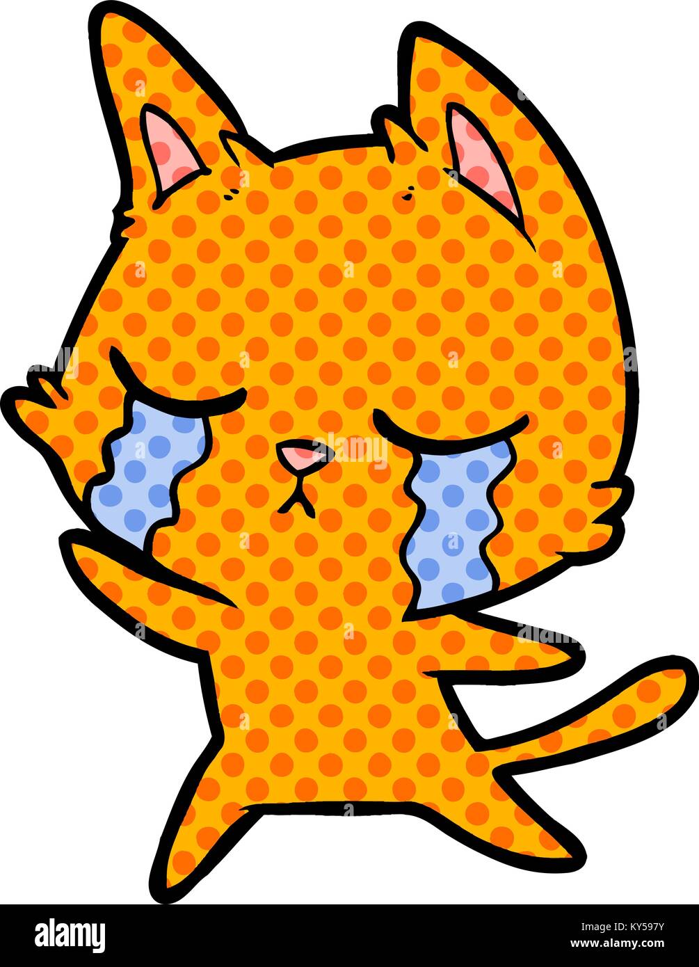 crying cartoon cat Stock Vector Image & Art - Alamy