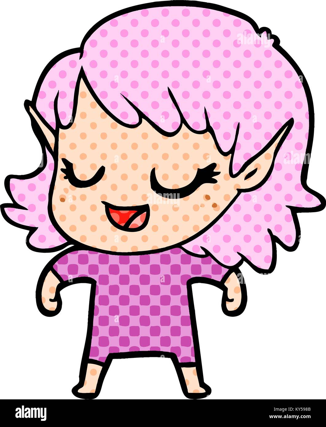 happy cartoon elf girl Stock Vector Image & Art - Alamy