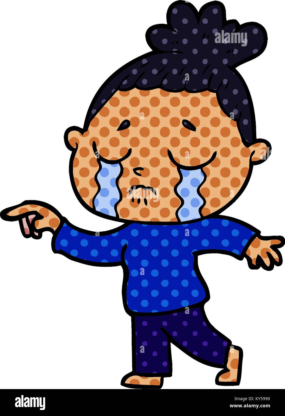 cartoon crying woman pointing Stock Vector Image & Art - Alamy