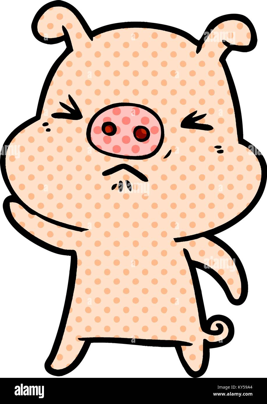 cartoon grumpy pig Stock Vector Image & Art - Alamy