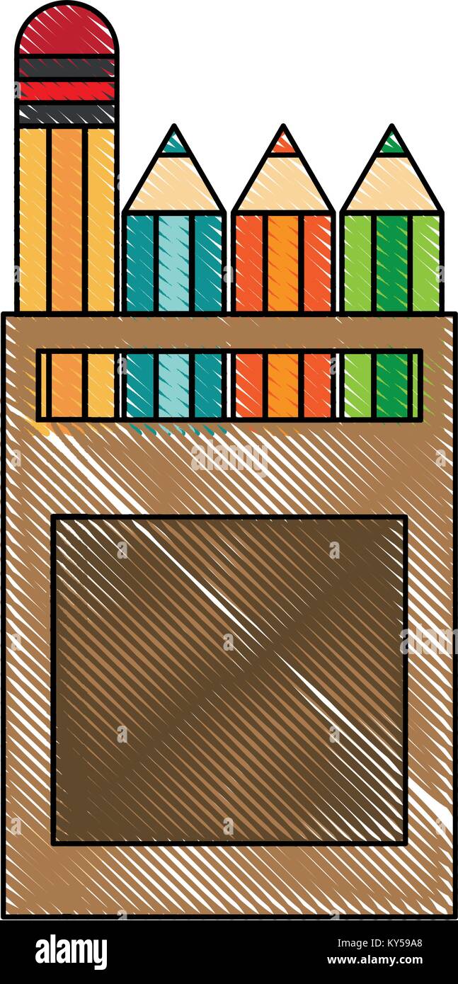 Pencils colors box Stock Vector Image & Art - Alamy