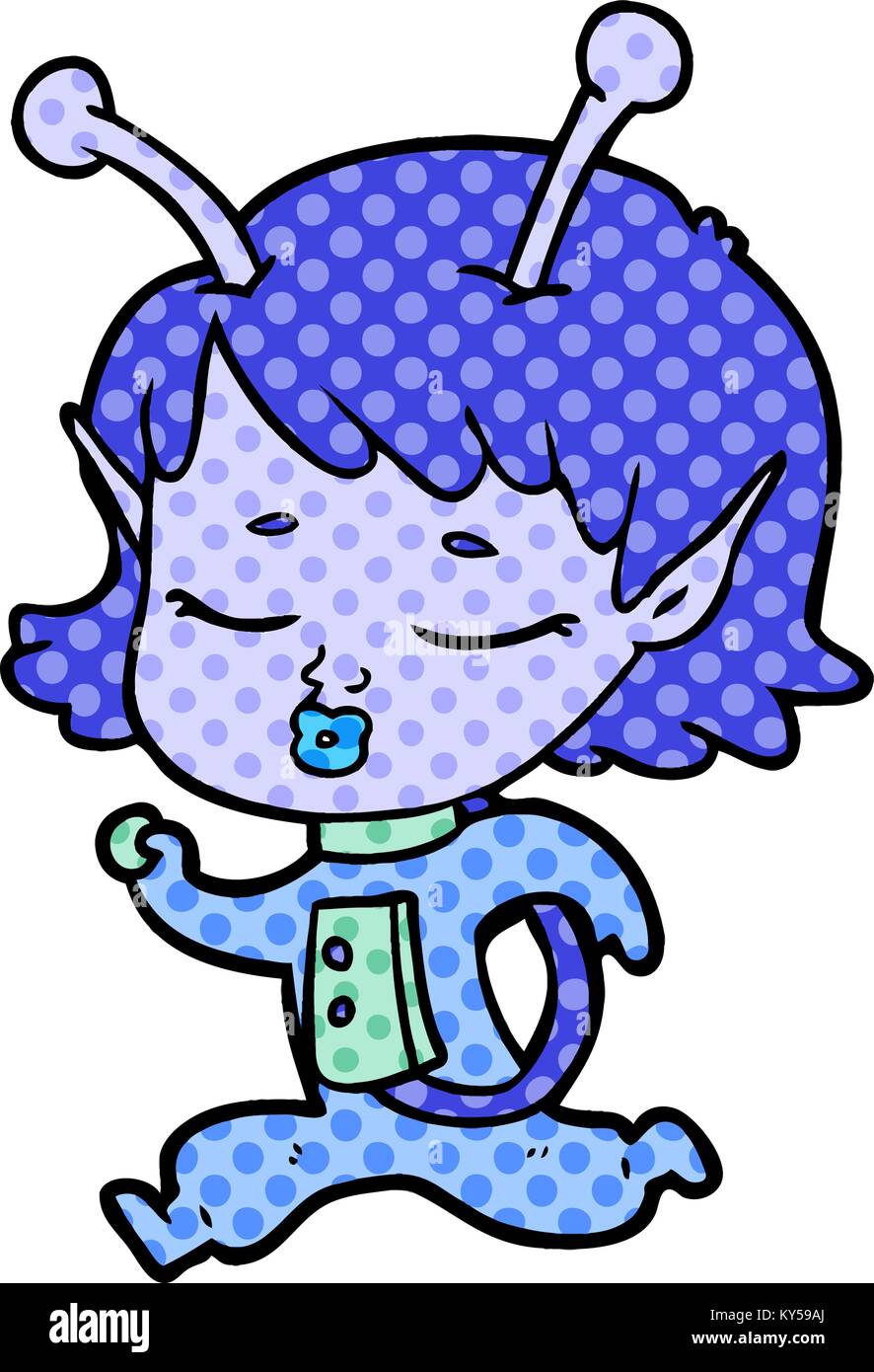cartoon alien girl Stock Vector Image & Art - Alamy