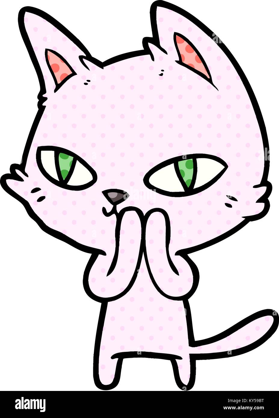 cartoon cat staring Stock Vector Image & Art - Alamy