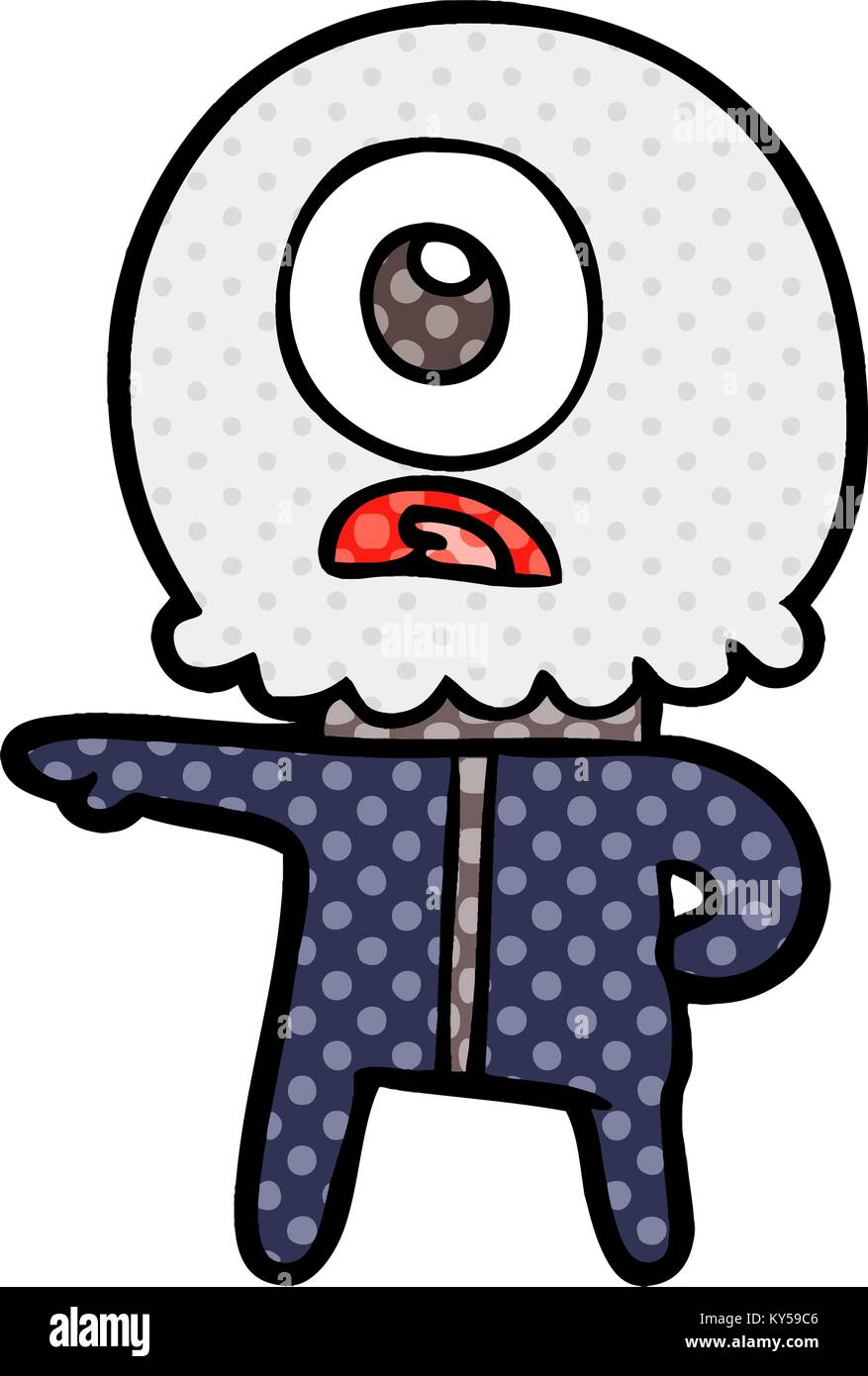 cartoon cyclops alien spaceman Stock Vector Image & Art - Alamy