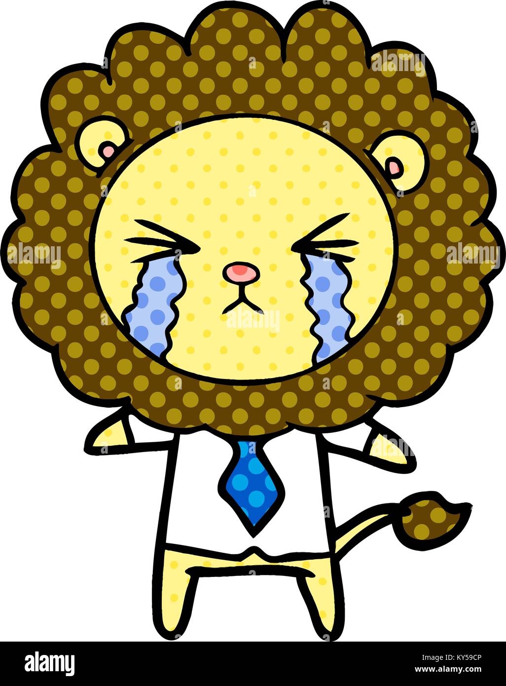 cartoon crying lion wearing shirt and tie Stock Vector Image & Art - Alamy