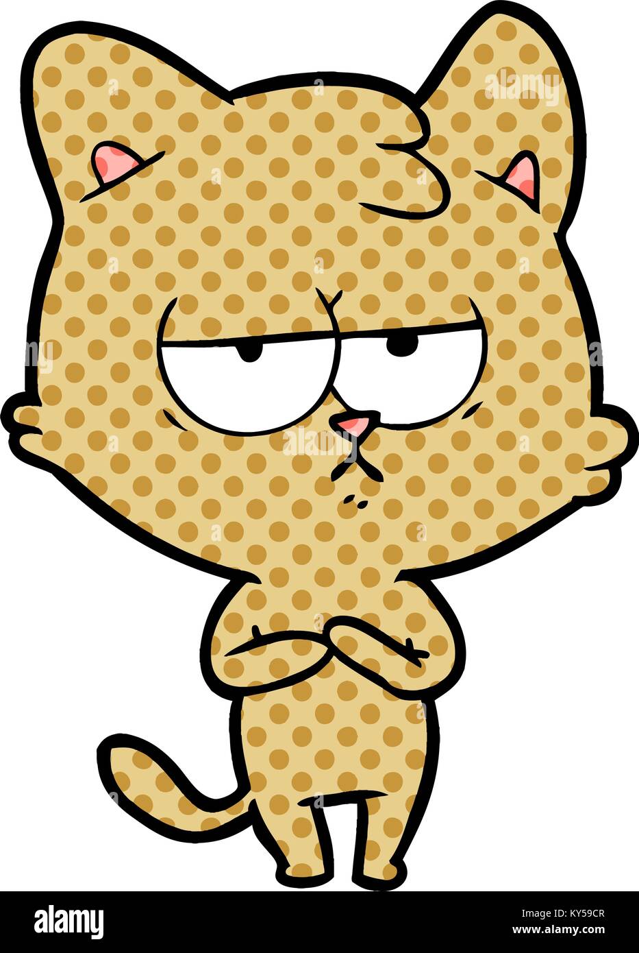 bored cartoon cat Stock Vector Image & Art - Alamy