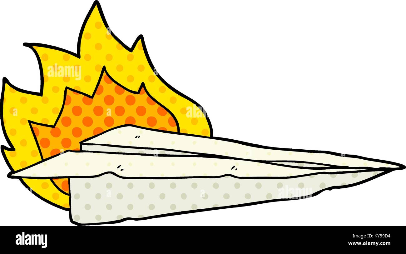 cartoon burning paper airplane Stock Vector Image & Art - Alamy