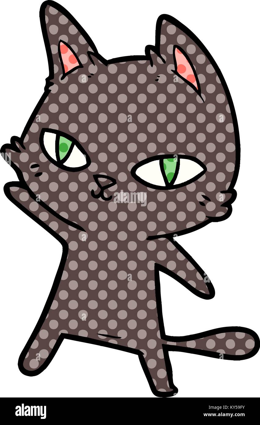 cartoon cat staring Stock Vector Image & Art - Alamy