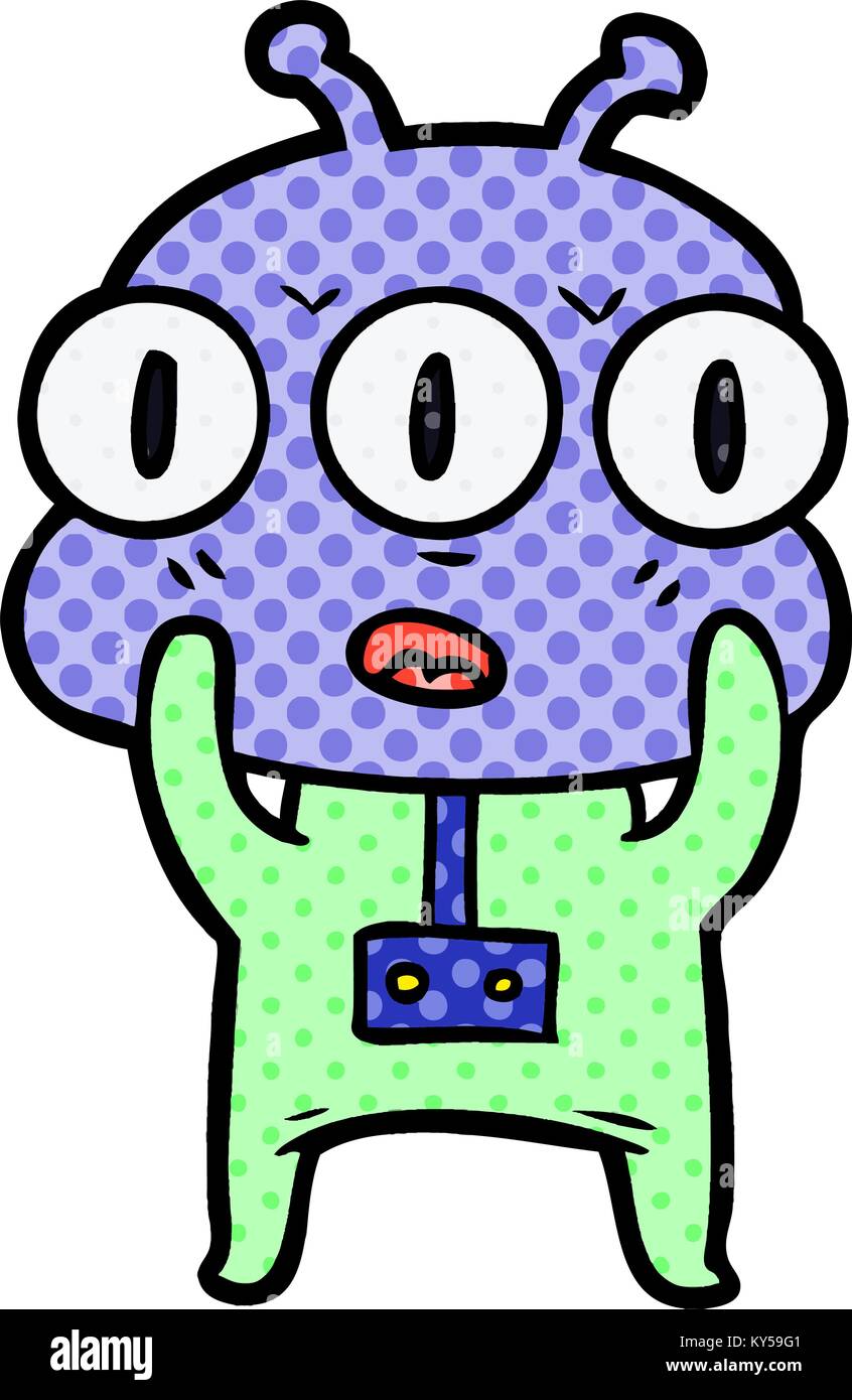 cartoon three eyed alien Stock Vector Image & Art - Alamy