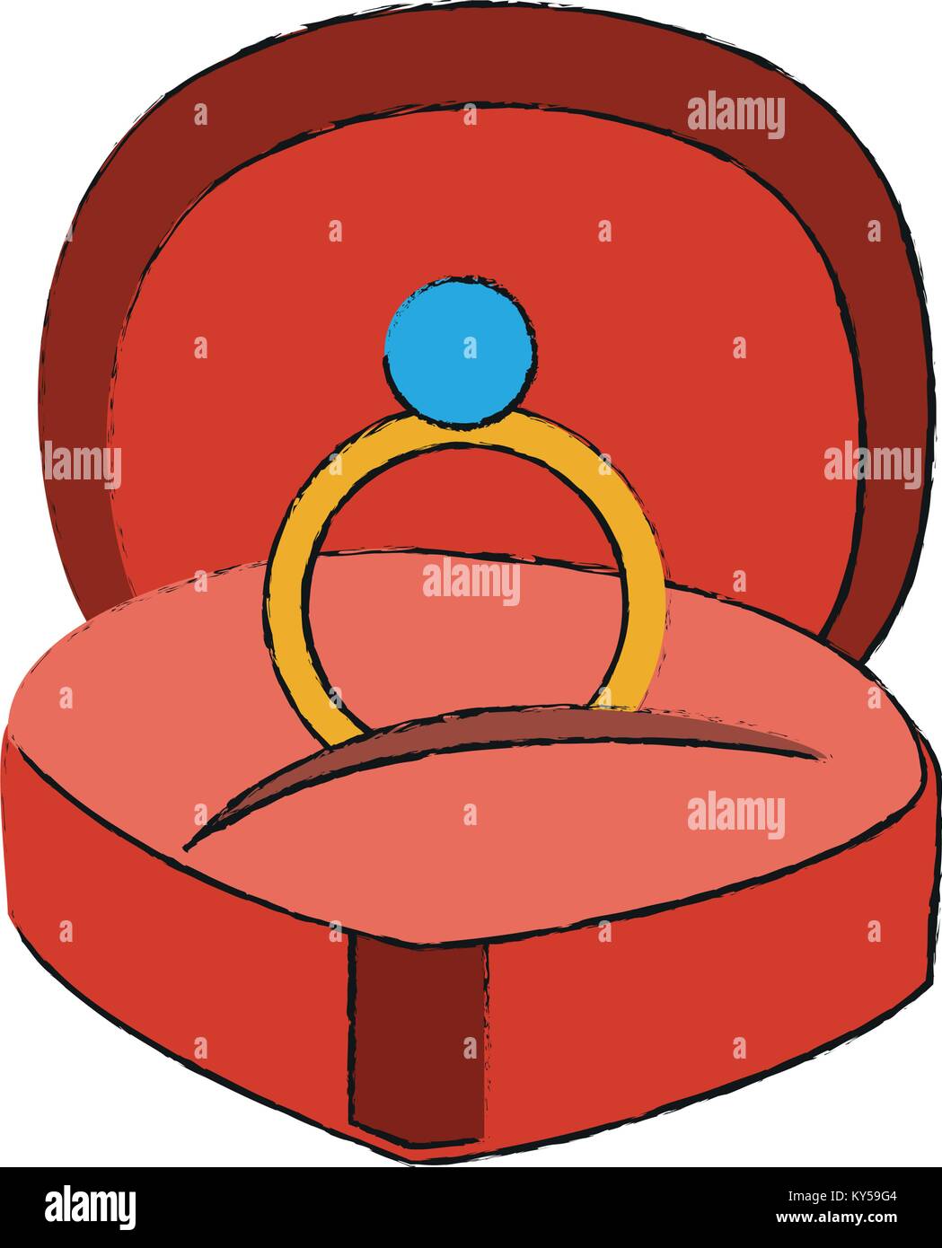 Cartoon Wedding Ring In Box