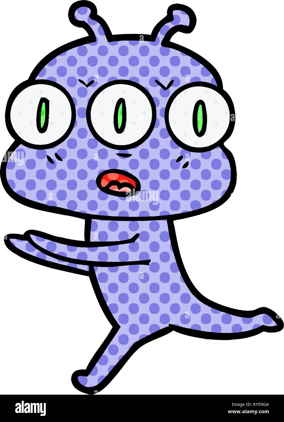 cartoon three eyed alien Stock Vector Image & Art - Alamy