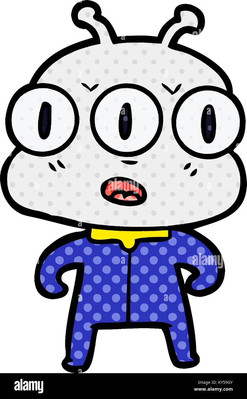 cartoon three eyed alien Stock Vector Image & Art - Alamy