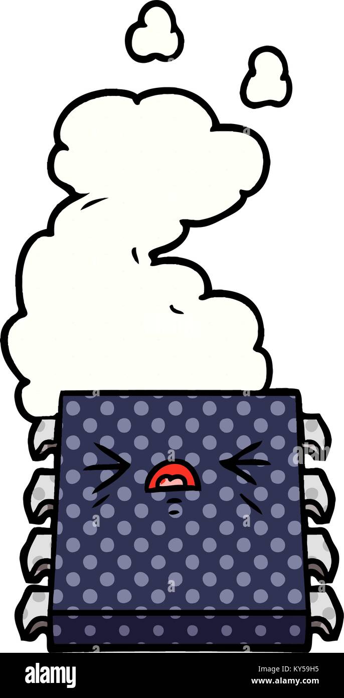 cartoon overheating computer chip Stock Vector Image & Art - Alamy
