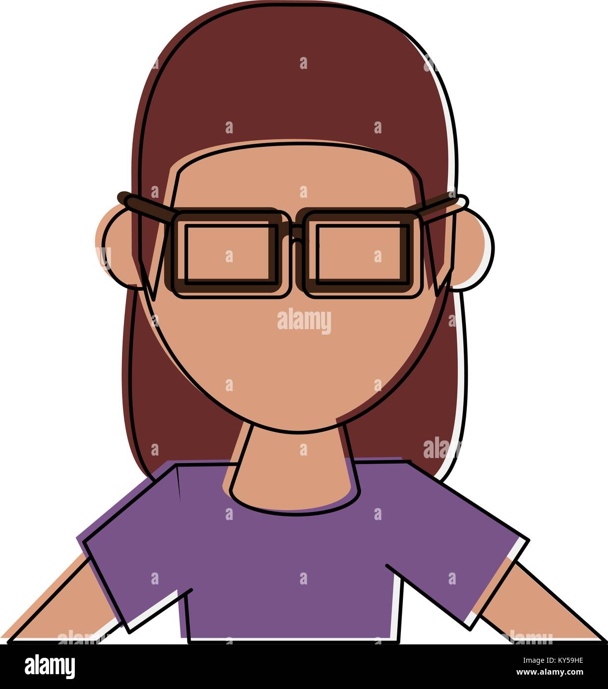Female nerd avatar character hi-res stock photography and images - Alamy