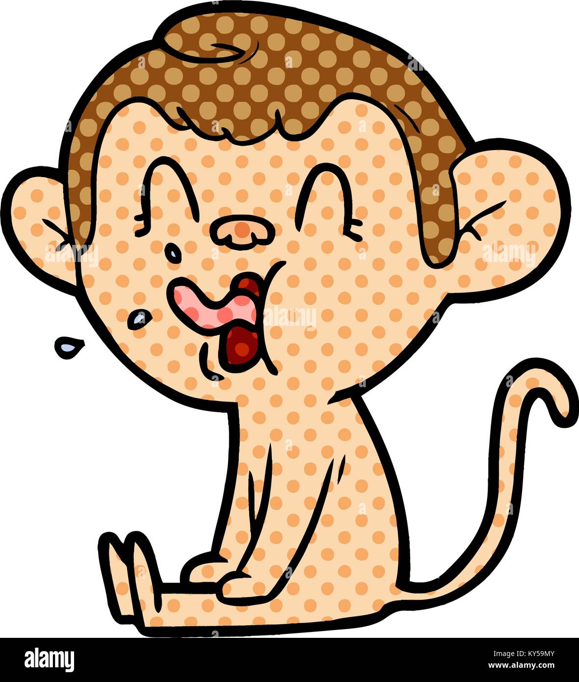 crazy cartoon monkey sitting Stock Vector Image & Art - Alamy
