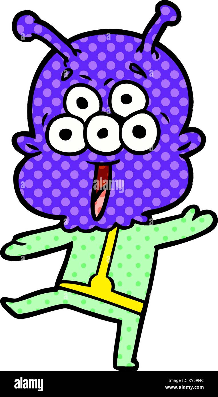 happy cartoon alien dancing Stock Vector Image & Art - Alamy