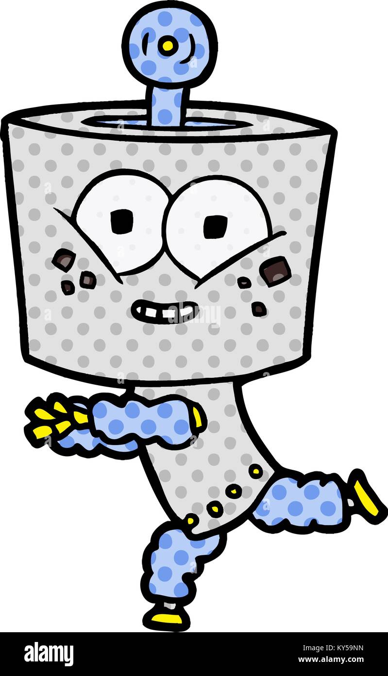 happy cartoon robot Stock Vector Image & Art - Alamy