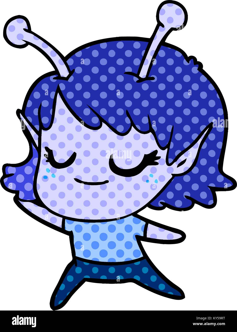 smiling alien girl cartoon Stock Vector Image & Art - Alamy