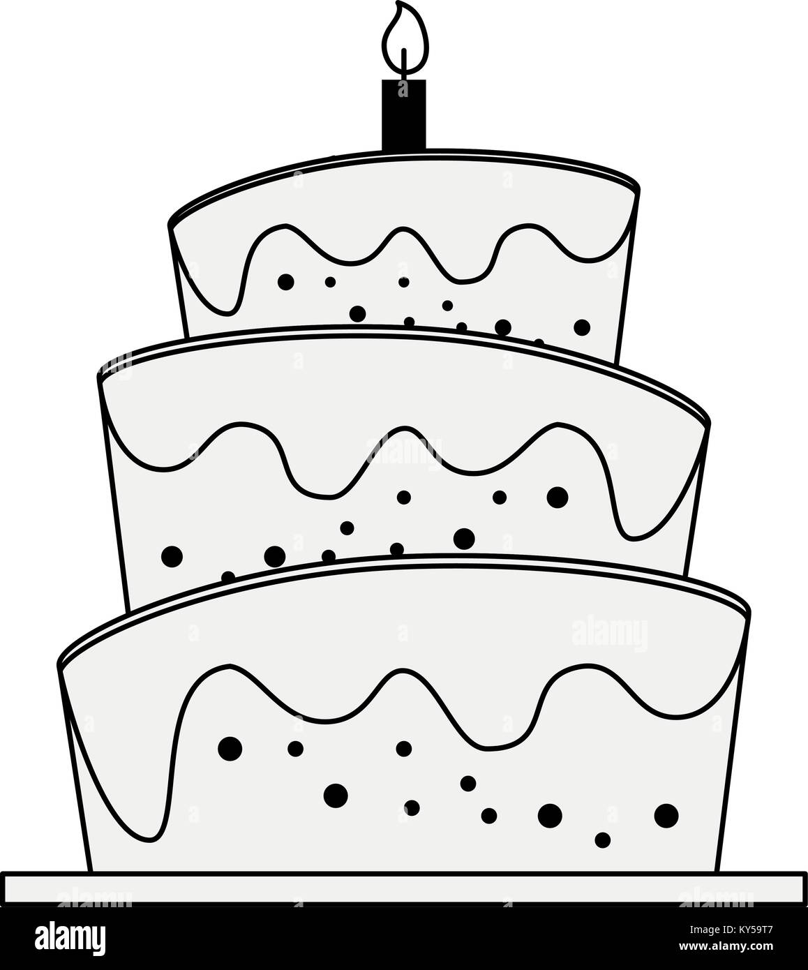 Birthday big cake Stock Vector Image & Art - Alamy