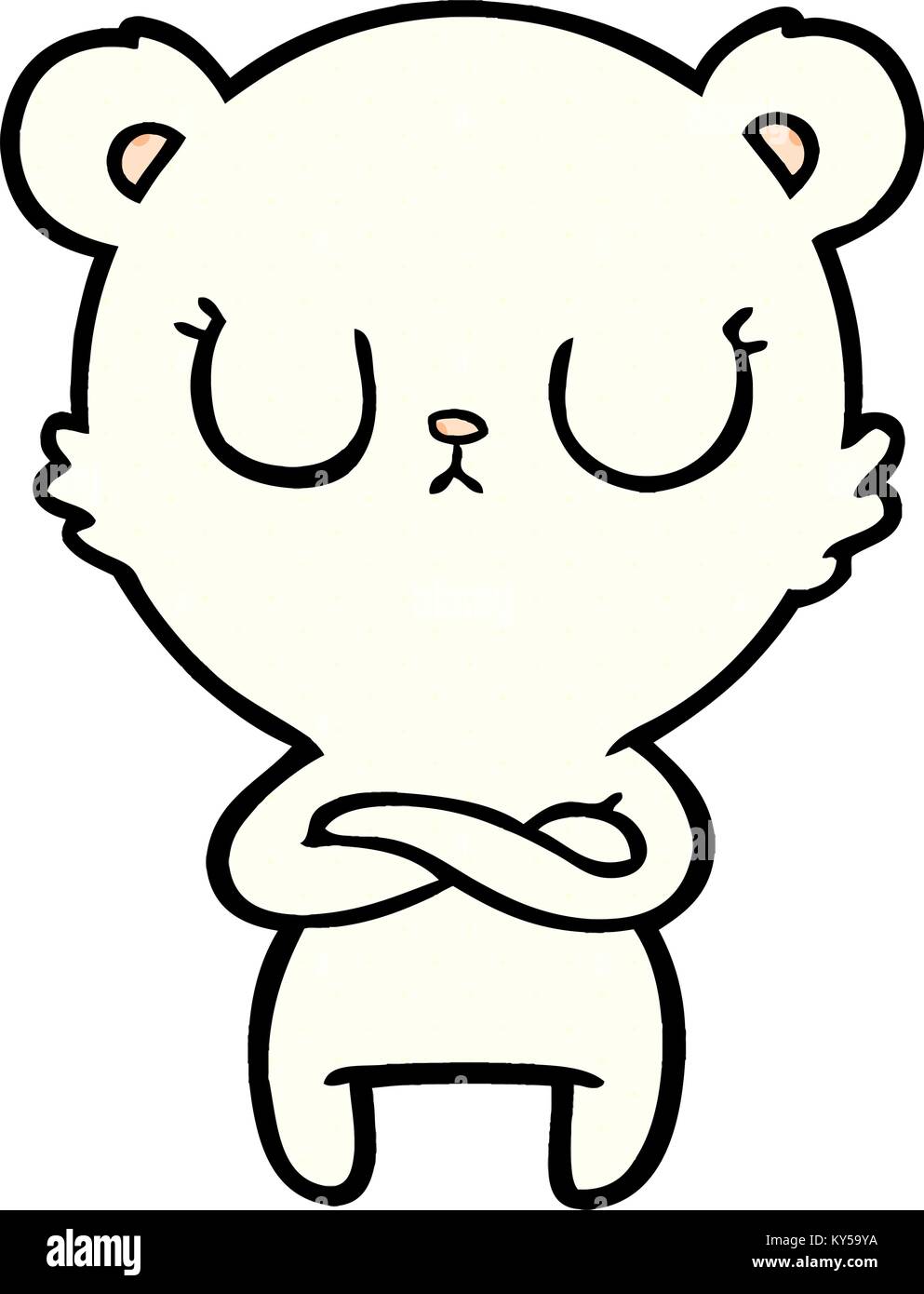 peaceful cartoon polar bear Stock Vector Image & Art - Alamy