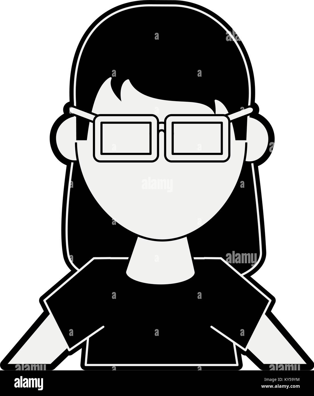 Female nerd avatar character hi-res stock photography and images - Alamy